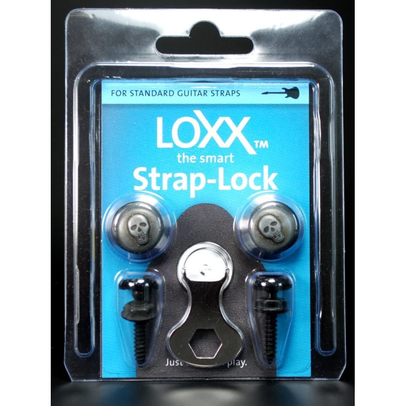 Strap lock system LOXX® Blackchrome Skull