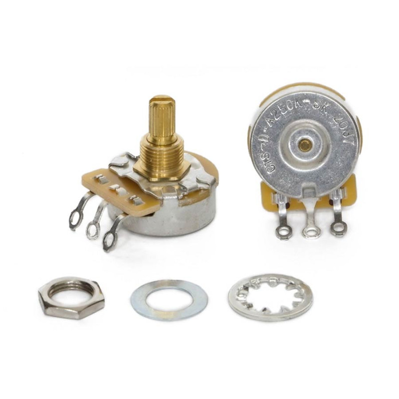 Vintage 250K audio no-load potentiometer, short bushing